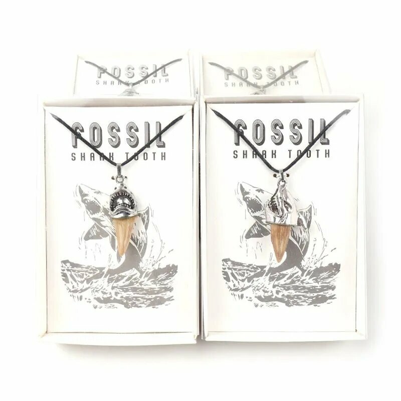 Ожерелье с подвеской из чистого натурального и настоящего зуба акулы в подарок