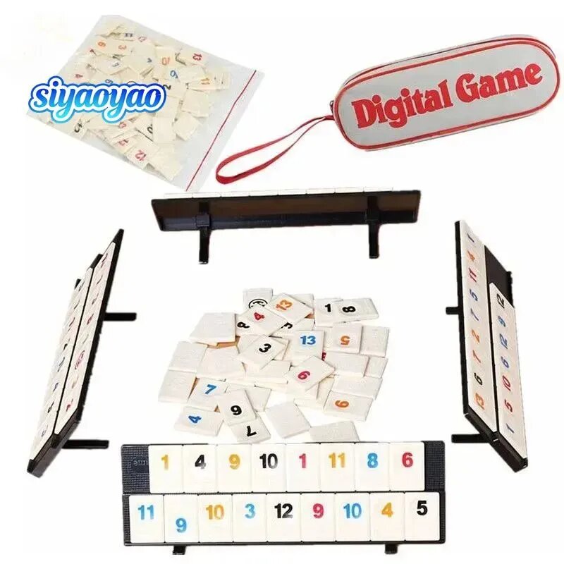 Traveling Portable Israel Mahjong Digital Board Game Rummikub Настольная Игра 2-4 игрока