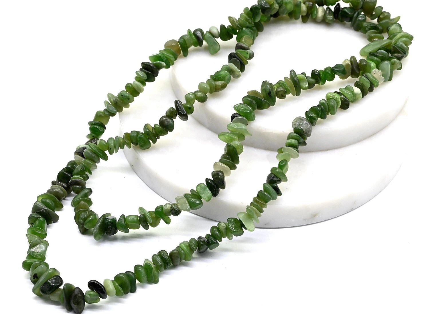 Бусы крошка 80см из нефрита