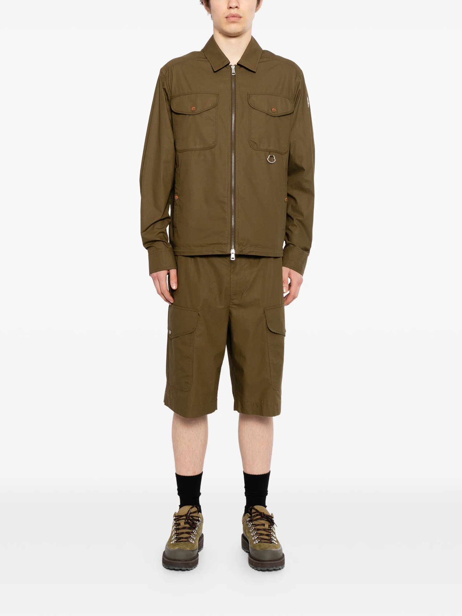 Куртка Moncler Poplin long sleeve jacket, размер XL, зеленый, — фото 1