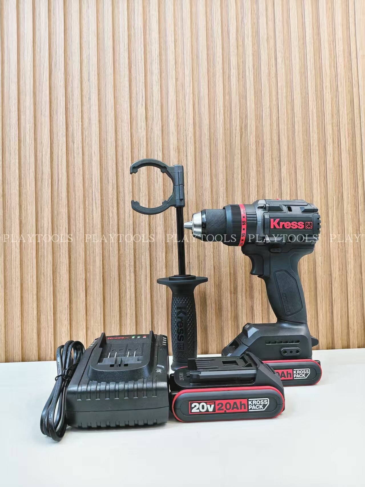 Kress KU217 20V Бесщеточная дрель-шуруповерт, Ударная электродрель , большой крутящий момент 100 Н м, компактный корпус, c 2хАКБ 2Ач и ЗУ