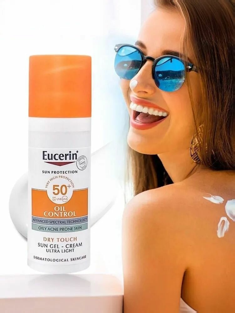 Солнцезащитный гель-крем Eucerin, для проблемной кожи лица SPF 50+, 50мл ещё