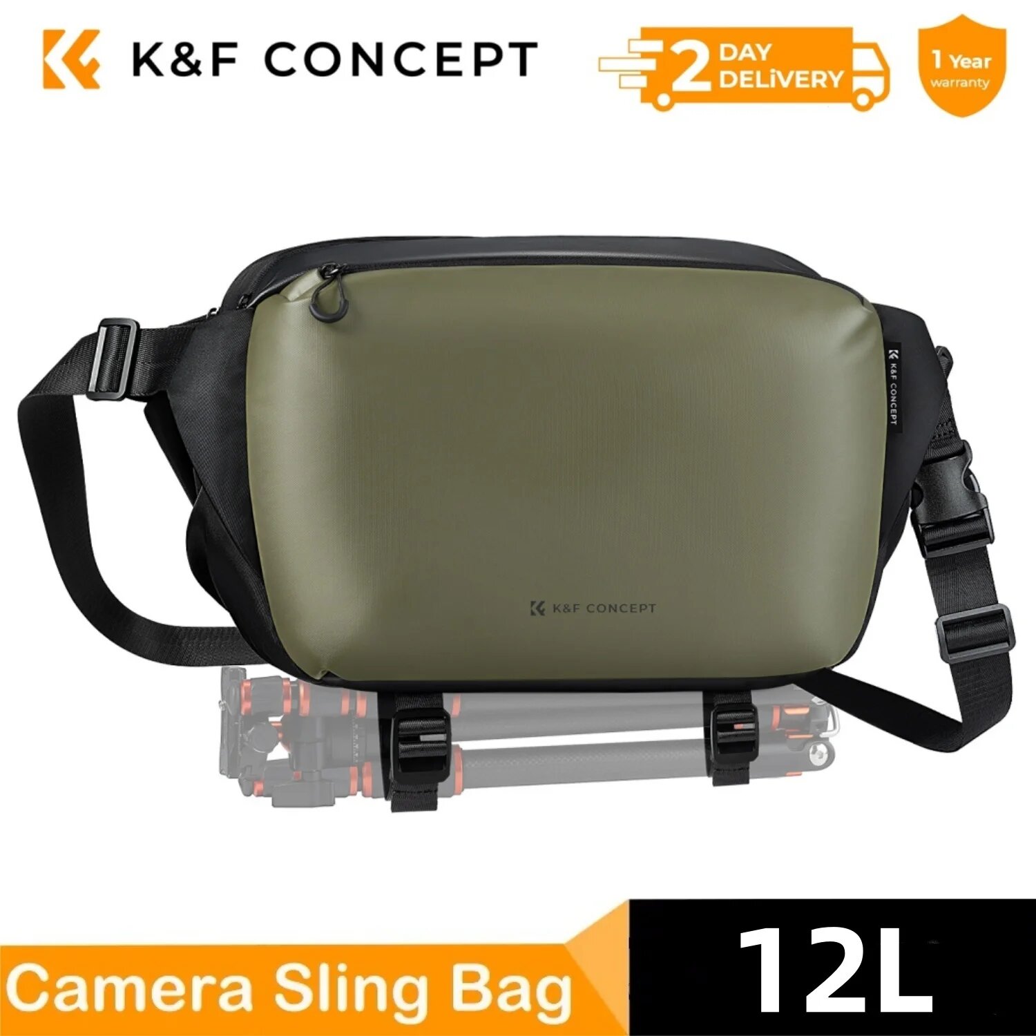 K&F CONCEPT сумка-слинг для камеры 12L/10L 12L Green
