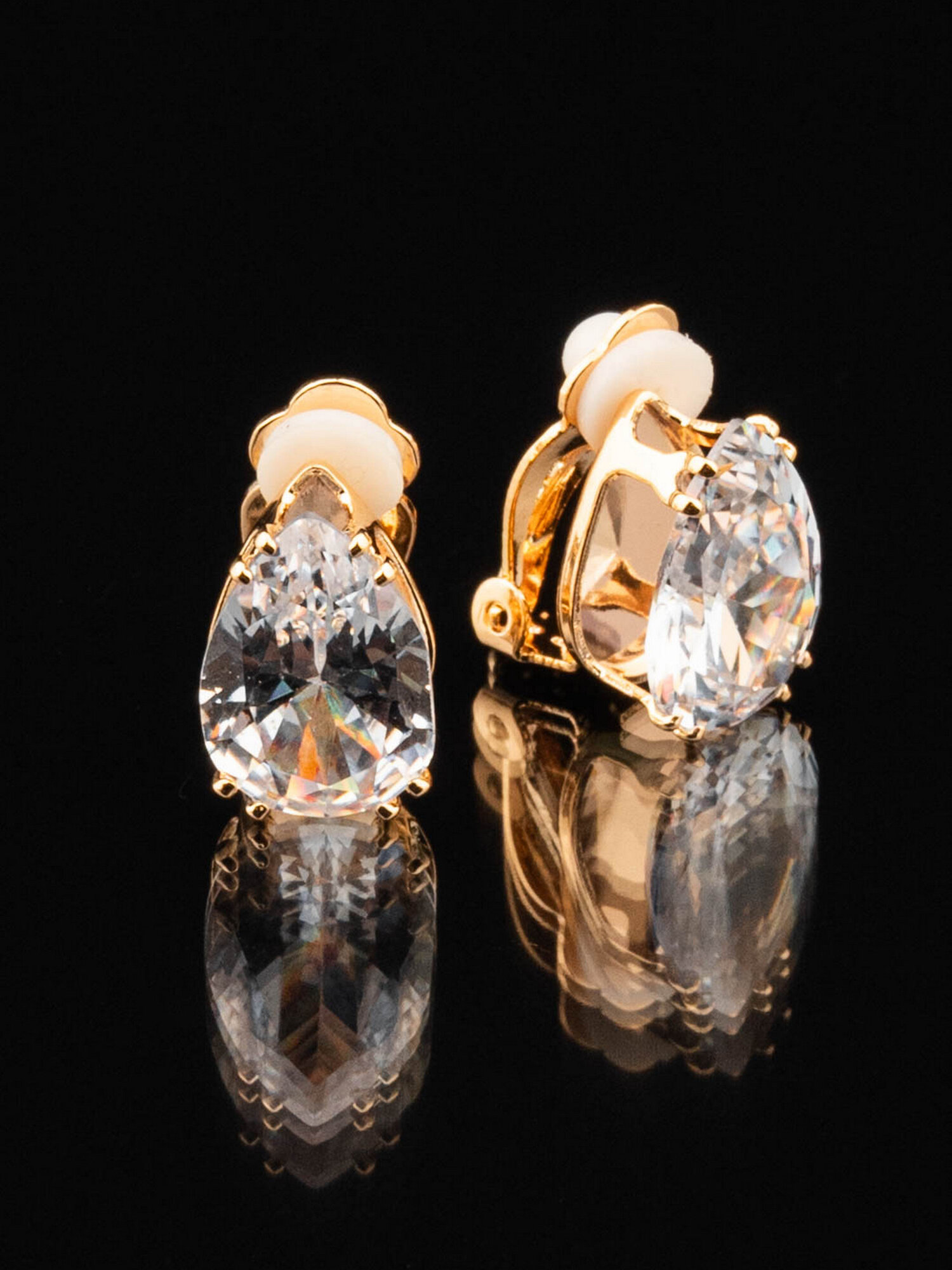 Серьги клипсы, фианит