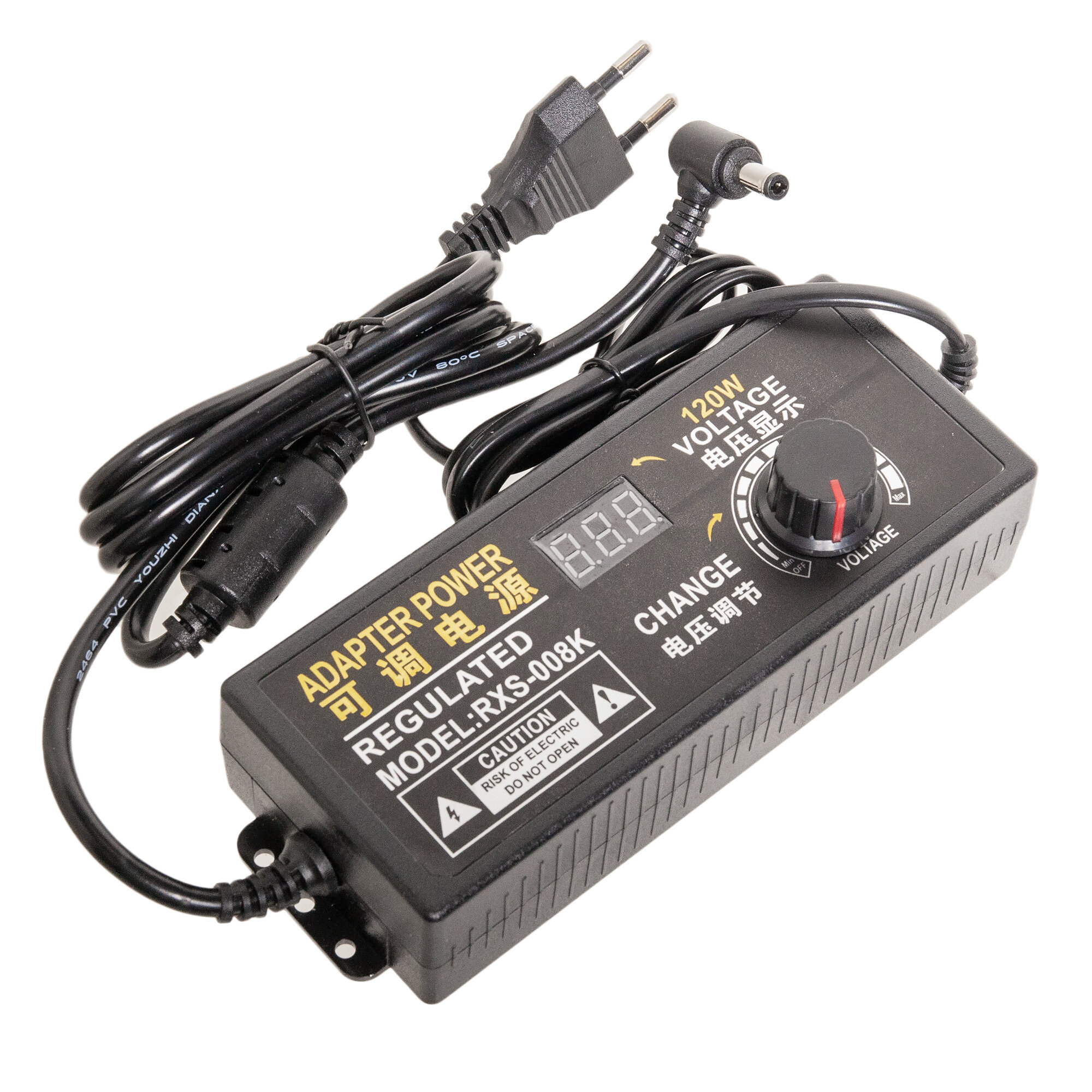 Регулируемый блок питания 3-12V 10A 5.5x2.5mm 120W для компьютеров / ноутбуков / игровых систем / светодиодных лент / электроинструментов / систем видеонаблюдения