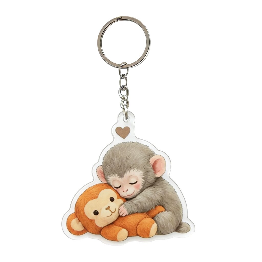 Прекрасный акриловый 2D плоский брелок-подвеска с гориллами, подарок для друга и семьи, Подвесное зеркало заднего вида, украшение с подвеской