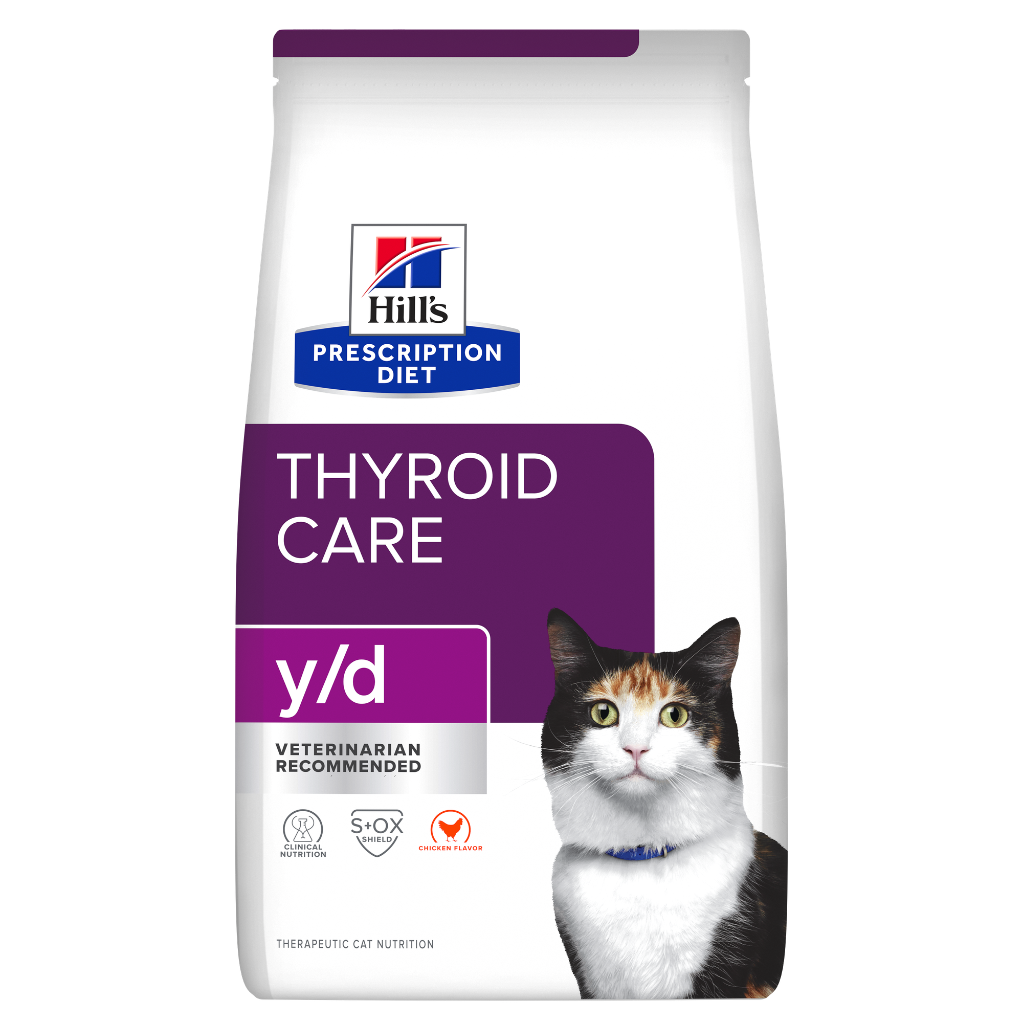 Hill's Prescription Diet y/d, сухой корм для кошек при заболеваниях щитовидной железы, курица, 3 кг