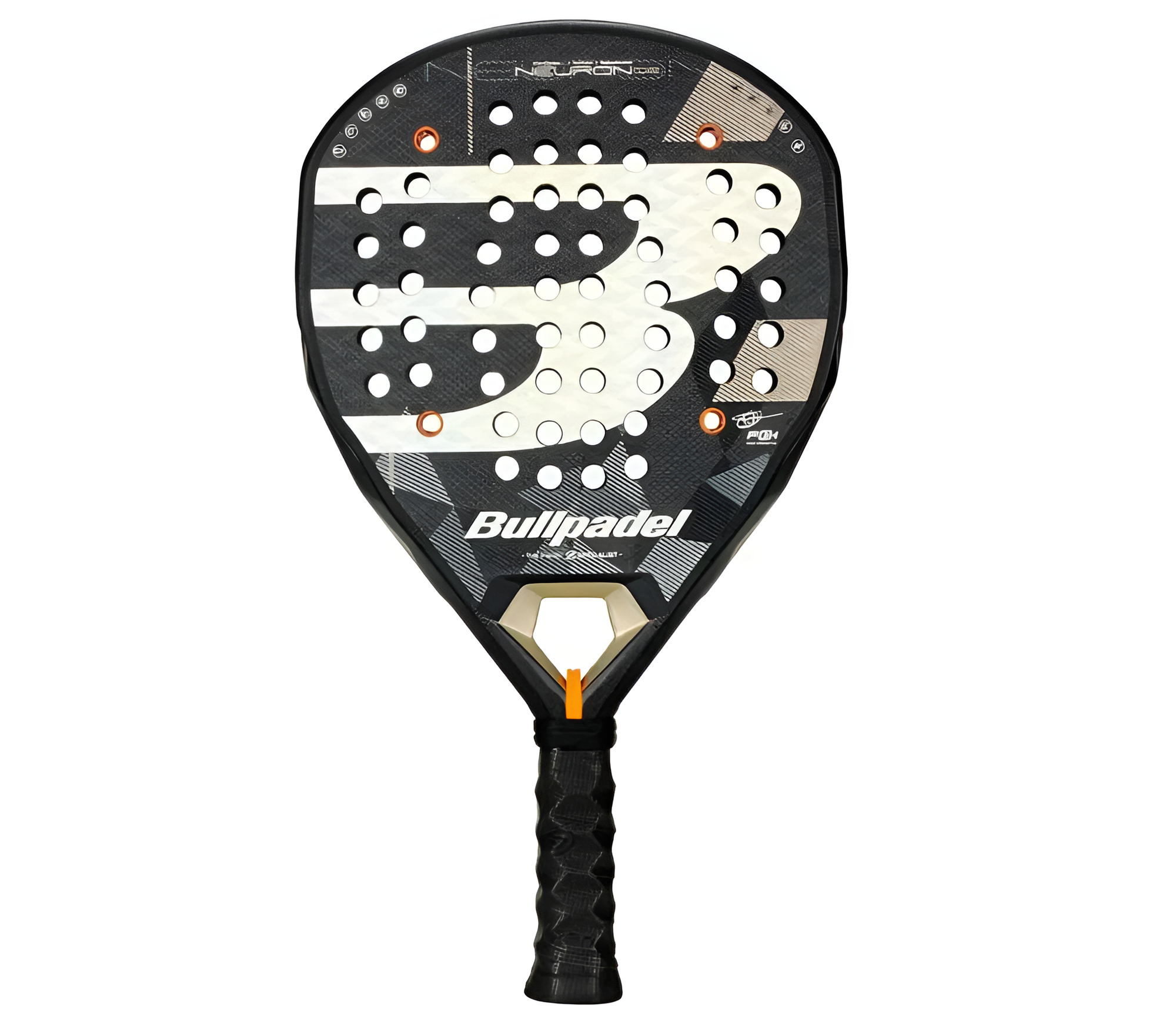 Ракетка Bullpadel "Neuron 02", гибридный профиль, мощность/контроль 95, черный/золотой