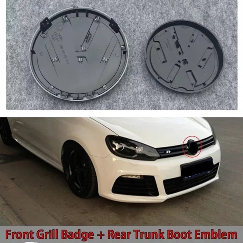 Значок на решетку Golf 7.5 Glossy Black, 138 мм, Front