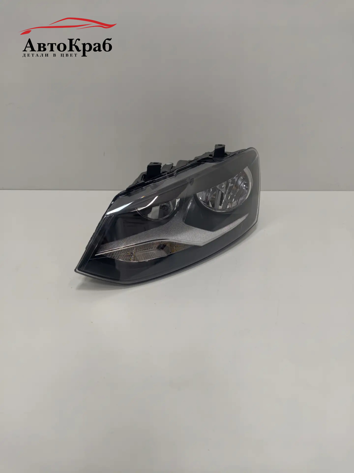 Фара левая с электрокорректором (двойная) для Фольксваген Поло 2015 - 2020 г. аналог