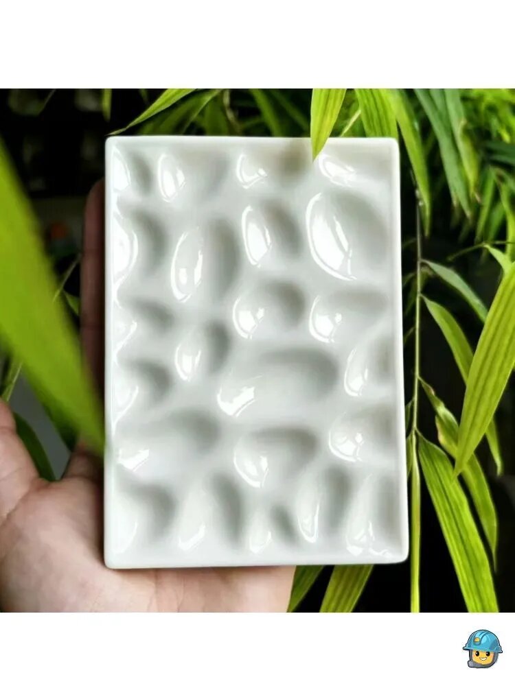 Керамическая палитра, прямоугольный лоток для красок с желобками, материалы для рисования акварелью и гуашью, материалы для художников