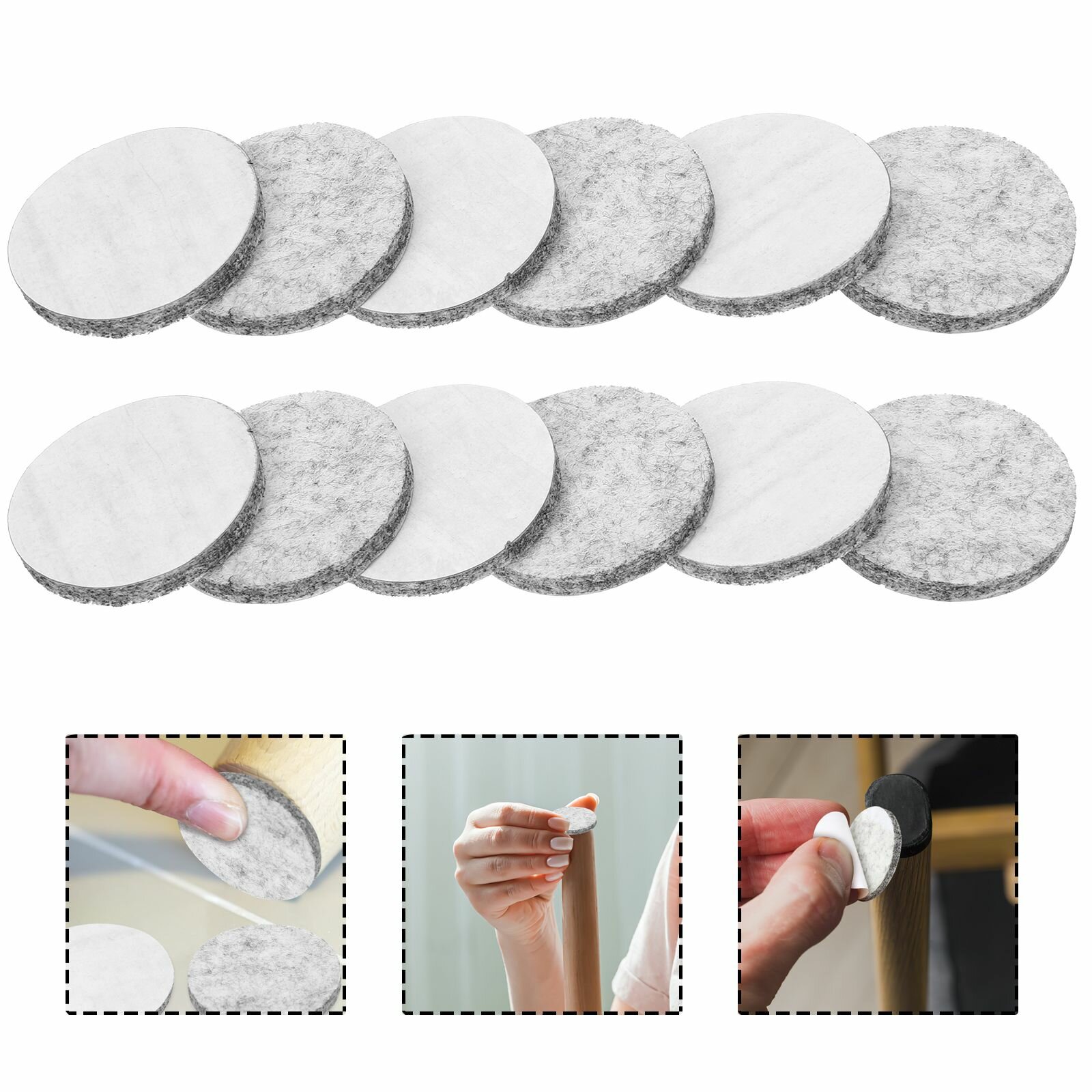 Противоскользящие войлочные накладки для ножек стульев и мебели, серые, 50 штук, для защиты пола
