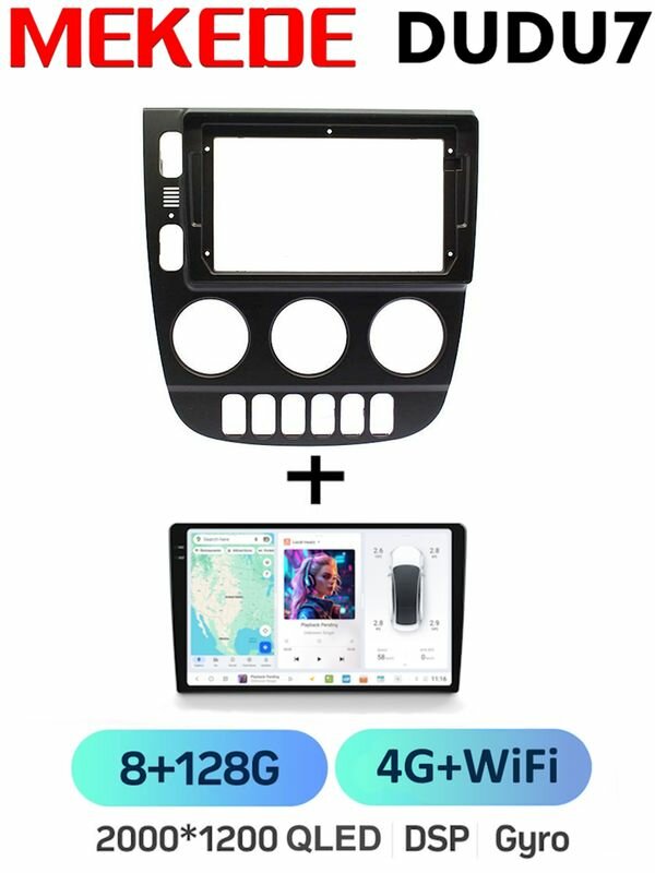 Магнитола 9" Mekede DUDU7 8/128 Gb для Mercedes Benz M-Class W163 2002-2005 черная carpay Android