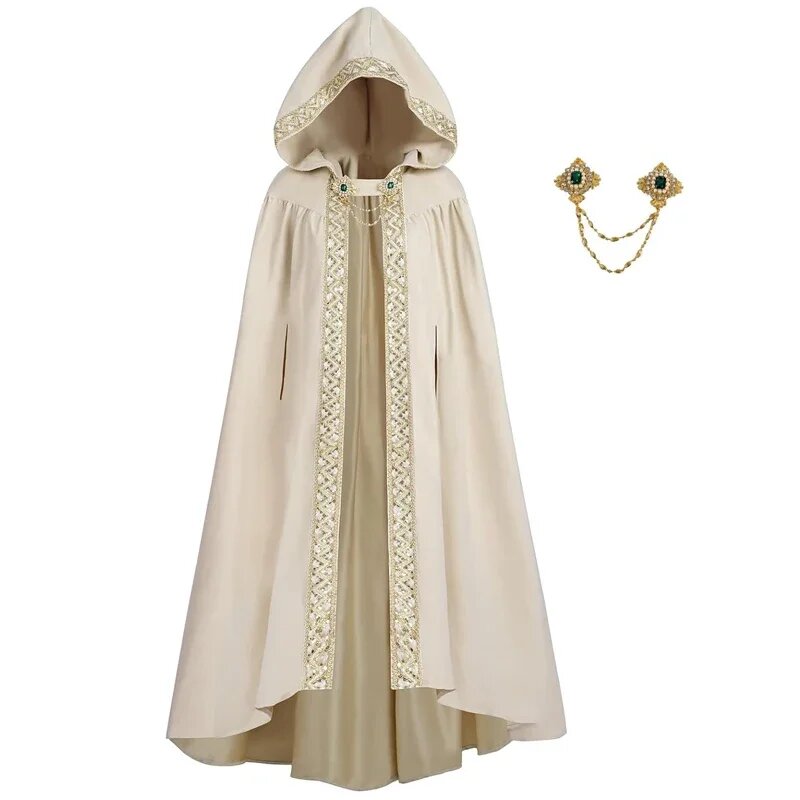 Ретро-готический плащ для мужчин и женщин beige