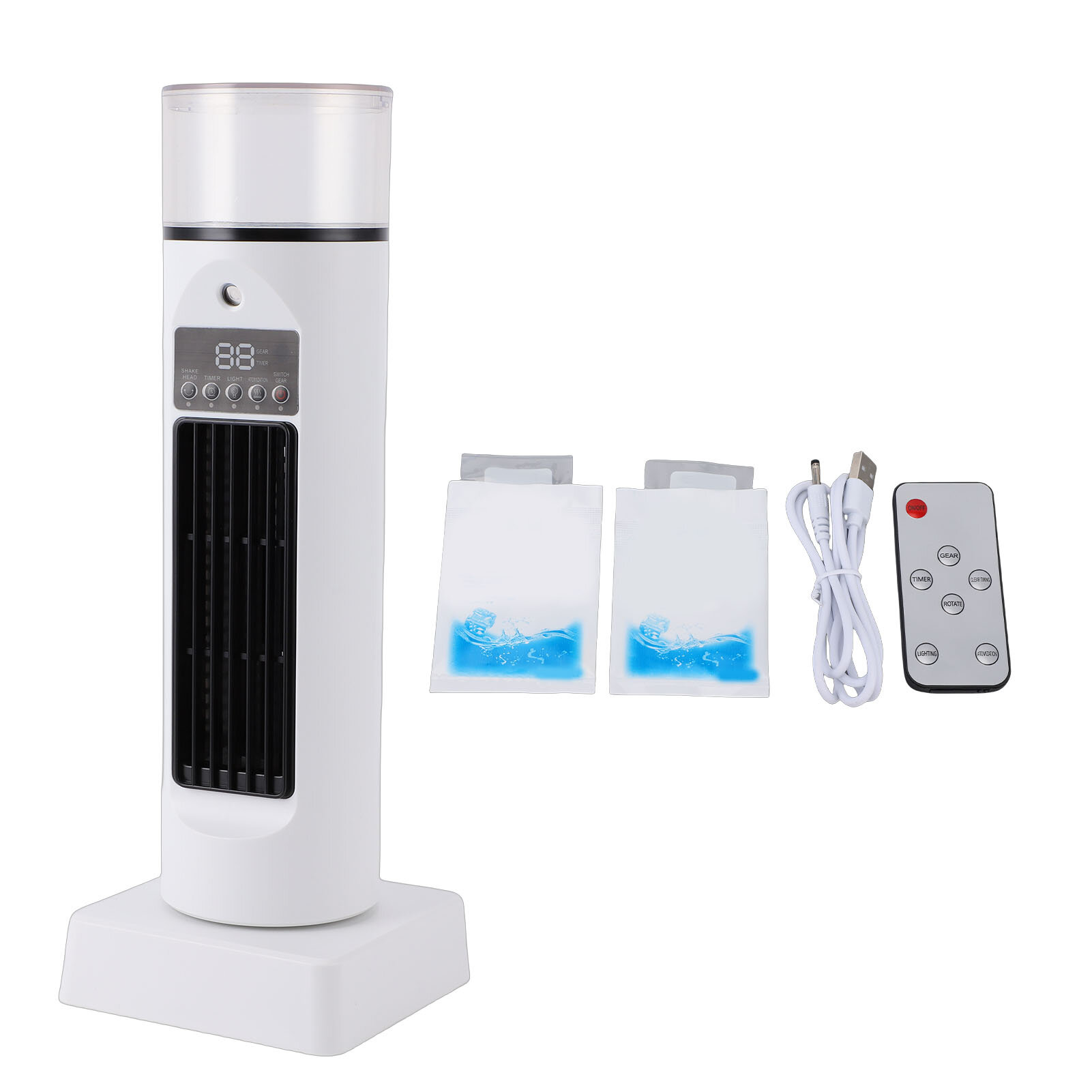 Энергосберегающий напольный вентилятор с 6 скоростями, бесшумный, безлопастный, увлажнитель и охлаждение, с таймером, для гостиной и спальни, белый, с пультом дистанционного управления, многофункциональный.