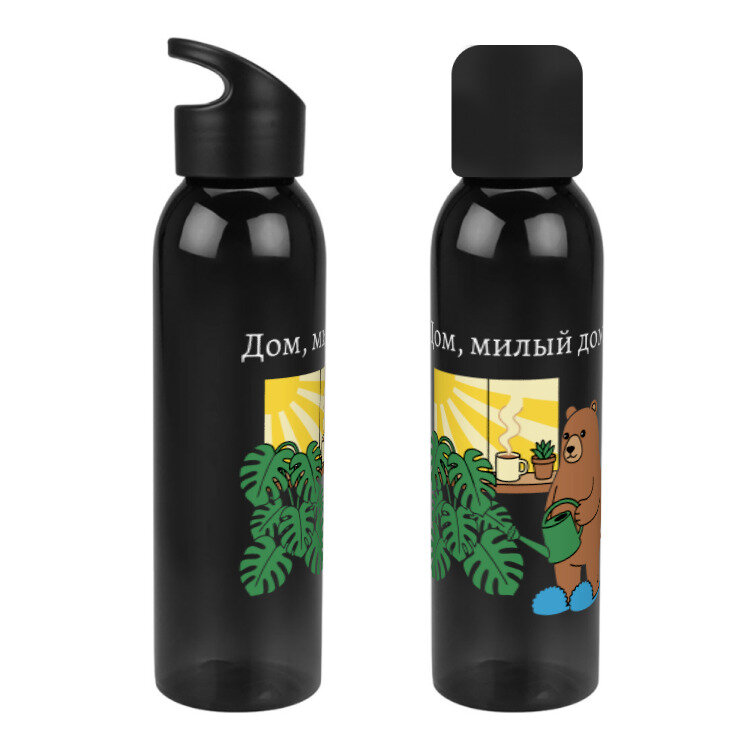 Бутылка для воды «Дом медведя» (черный)