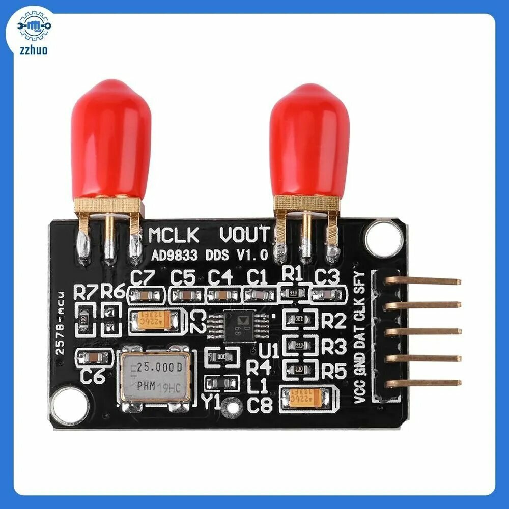 Генератор сигналов AD9833 DDS 0-12.5МГц синус/меандр/треугольник