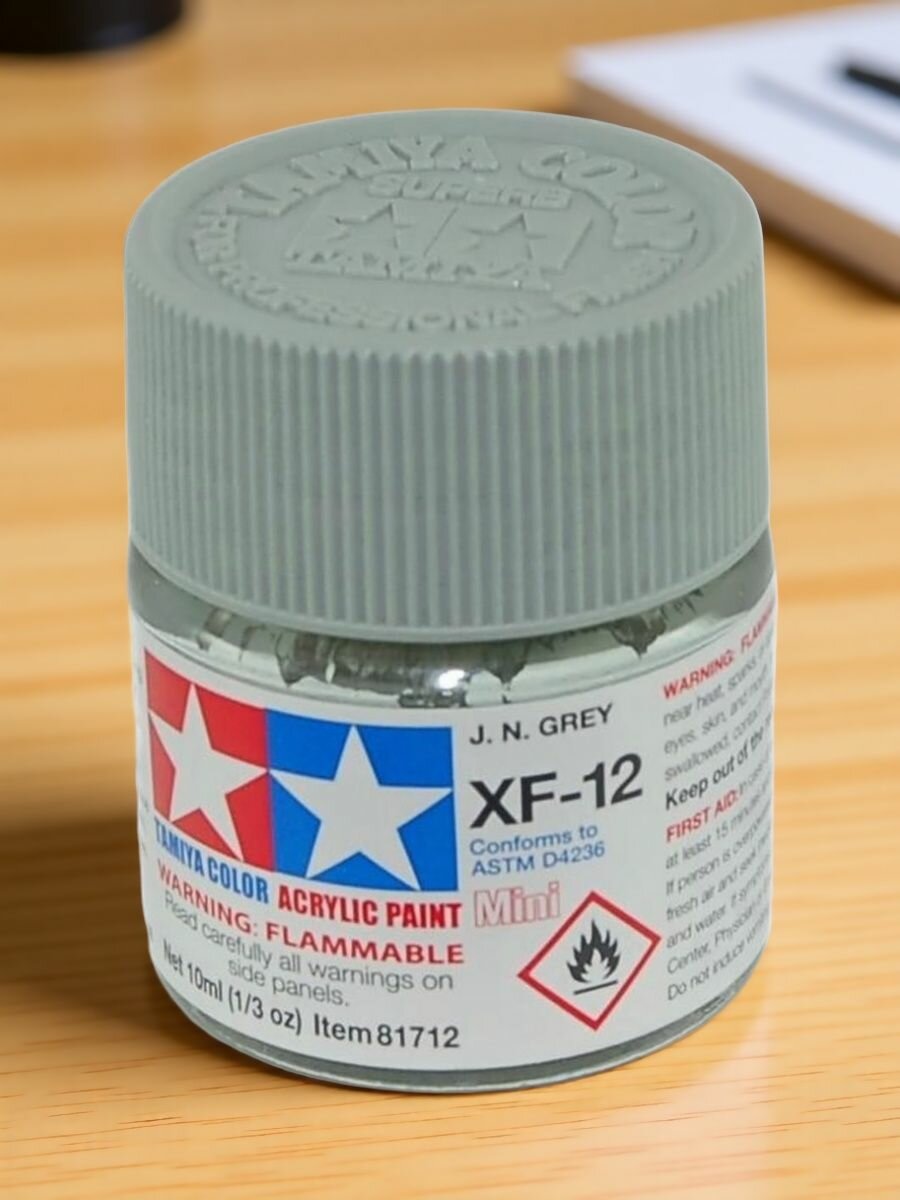 XF-12 J. N. Grey (Японская морская серая матовая) акриловая краска, 10 мл.