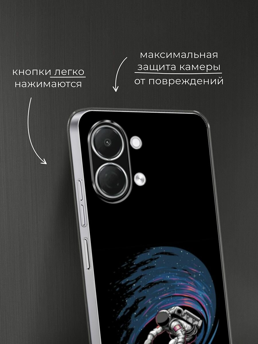 Чехол на Tecno Spark Go 3 / Текно Спарк Го 3 с принтом Космонавт на серфе — фото 1
