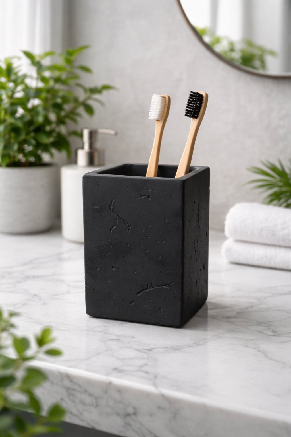 Стакан для зубных щеток "Christopher", черный, матовый