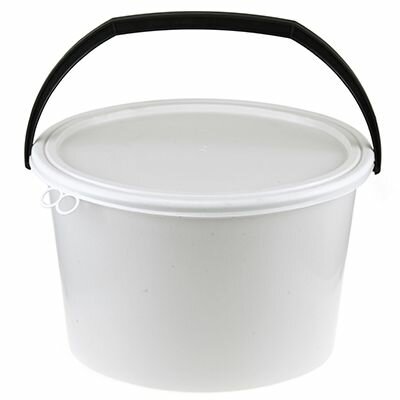 Ведро пластмассовое КНР овальное, с крышкой, 15 л, белого цвета (ВО15ск/ВО16)