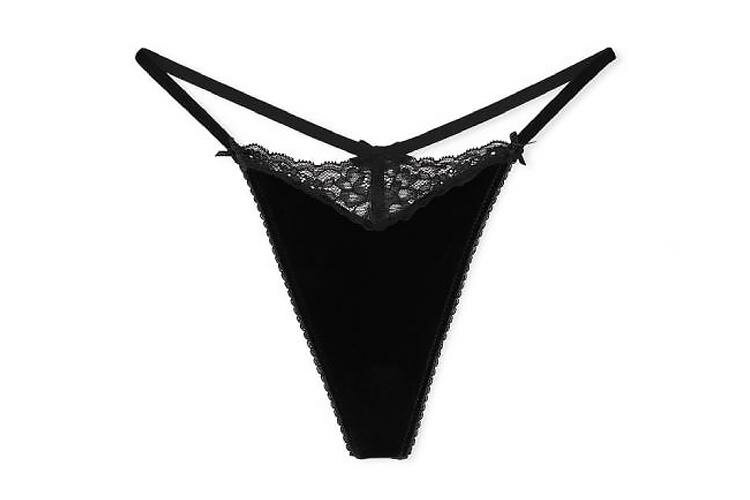 Трусики женские VICTORIA'S SECRET черные стринг, S EU