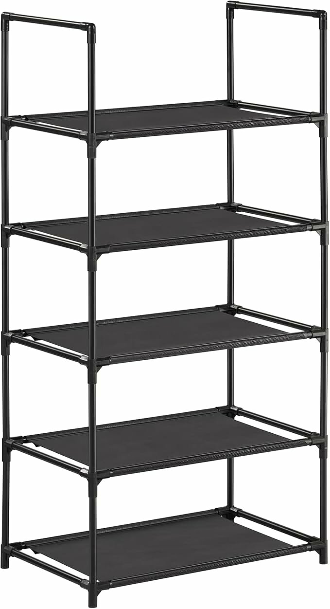 5-ярусная полка для обуви SONGMICS металлический каркас, 25 x 28 x 89, цвет черный LSH005B02