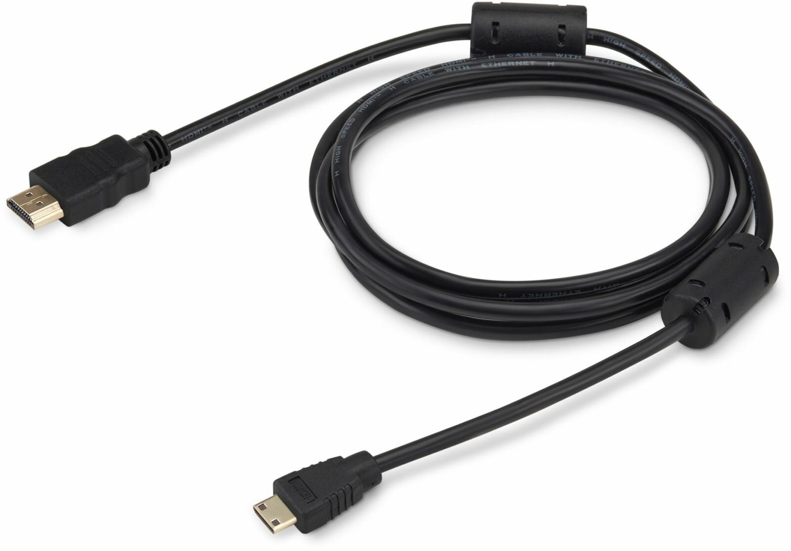Кабель аудио-видео Buro HDMI 1,4, HDMI m - Mini HDMI m, 1,8 м, ферритовые кольца, позолоченные контакты, черный (MINIHDMI-1.8M)