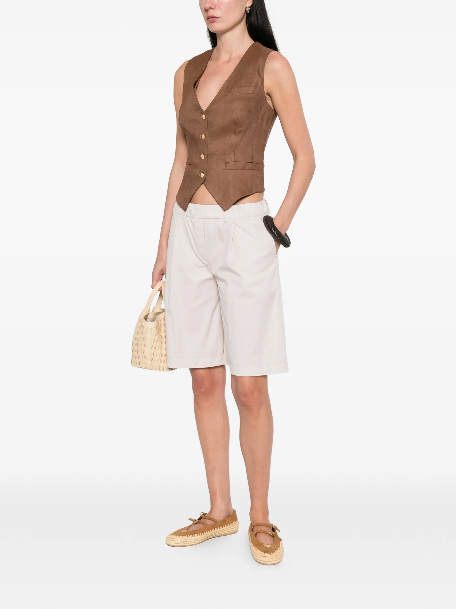 Шорты Via Masini 80 Pleated shorts, размер 44, разноцветный — фото 1