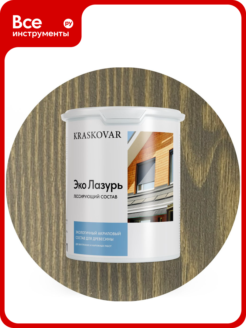 Лессирующая пропитка для древесины Kraskovar «Эко Лазурь», орех 2л 1203