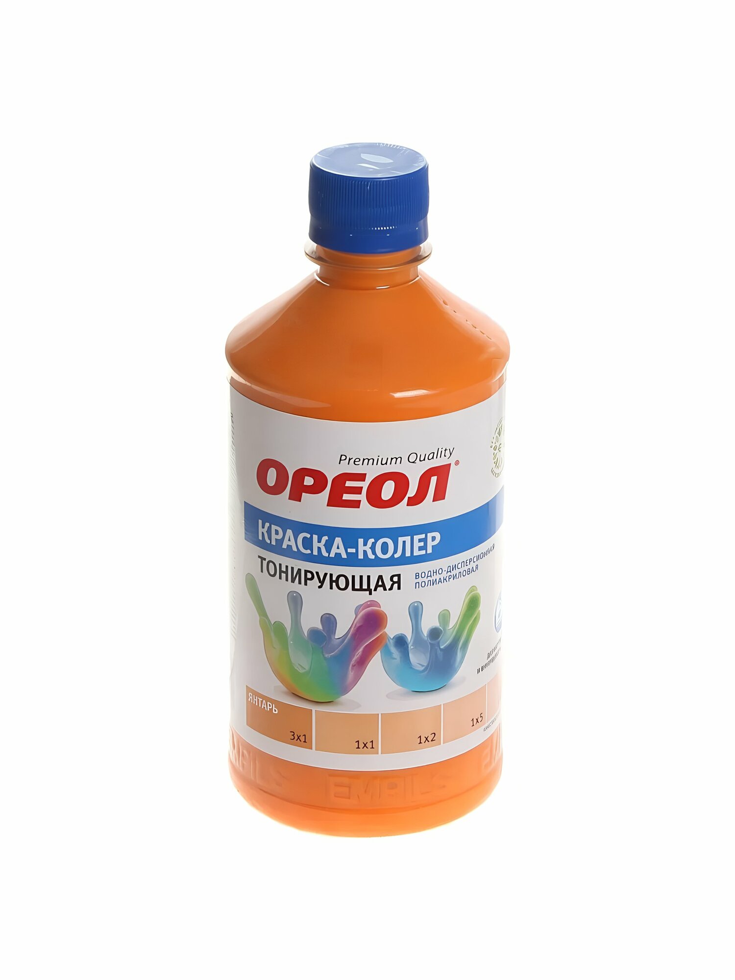 Колер краска Ореол янтарь 730 г для водоэмульсионных и акриловых красок, оранжевый, Россия