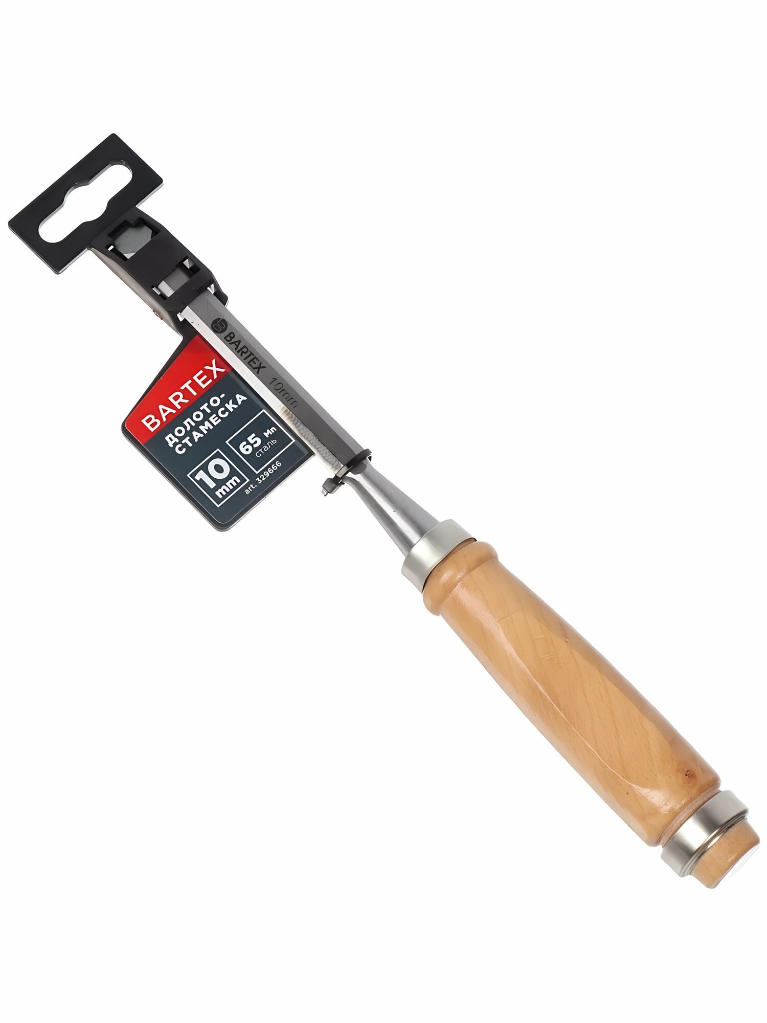Долото-стамеска Bartex 1248310, 10 мм, деревянная рукоятка, Китай