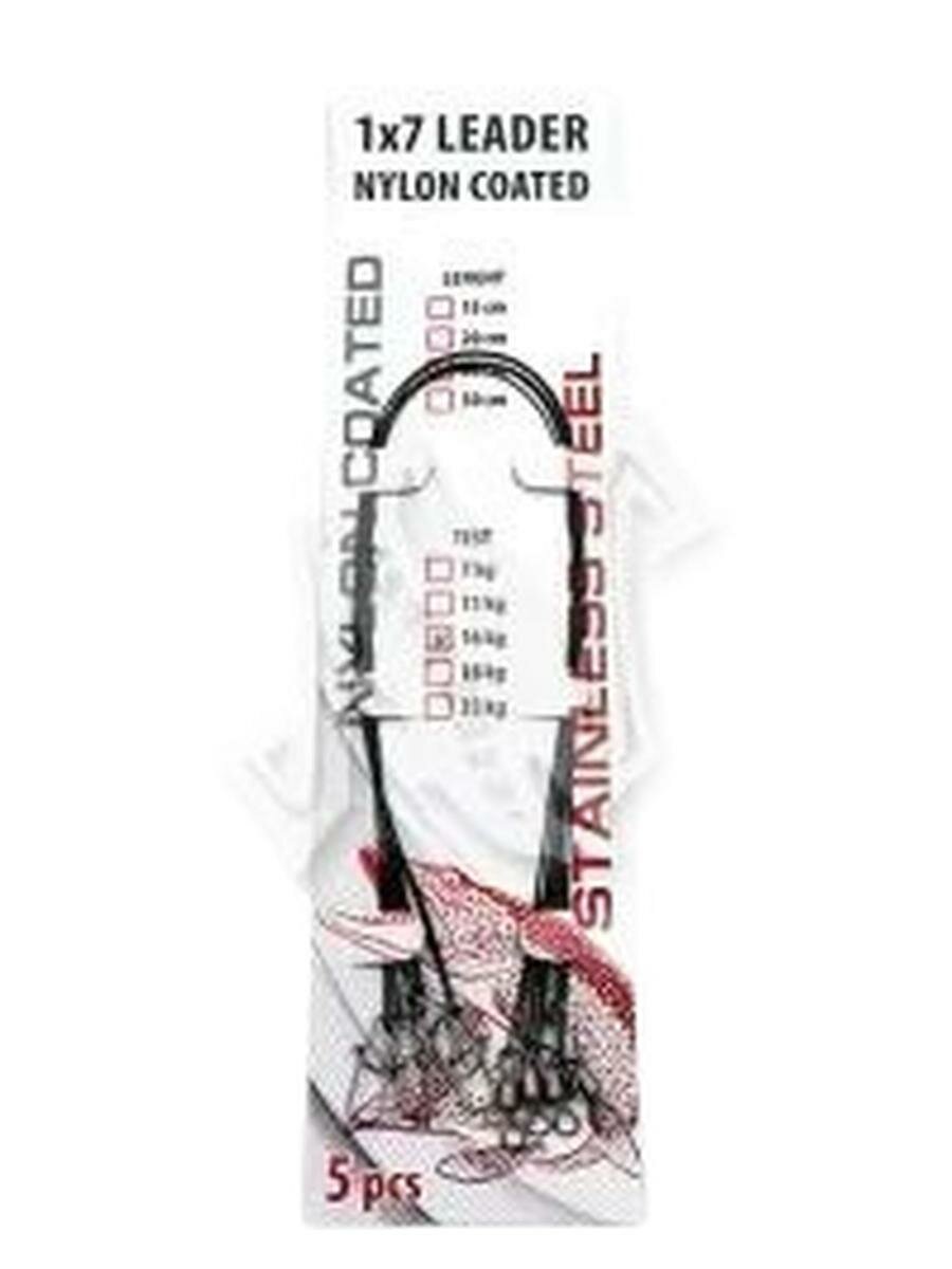 Поводок стальной NAMAZU Leader 7х7, d-0,45 мм, L-25 см, test- 23 кг