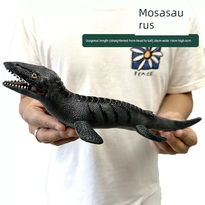 Мягкая резиновая игрушка-динозавр Маленький мозаозавр с звуком, обучающий подарок для детей, крупный размер