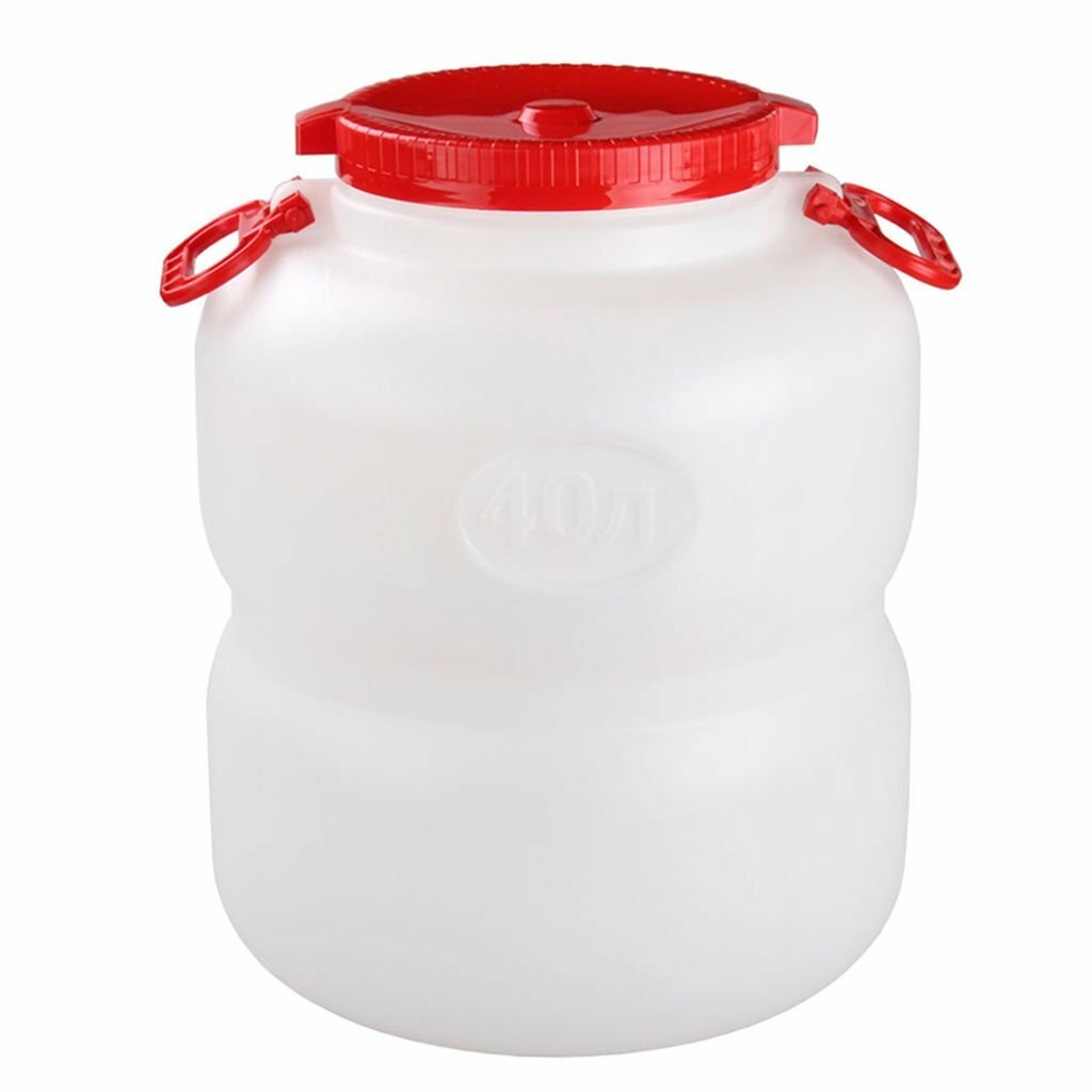 Бочка пластиковая, Альтернатива, 40 л, пищевая, круглая, с ручками, в ассортименте