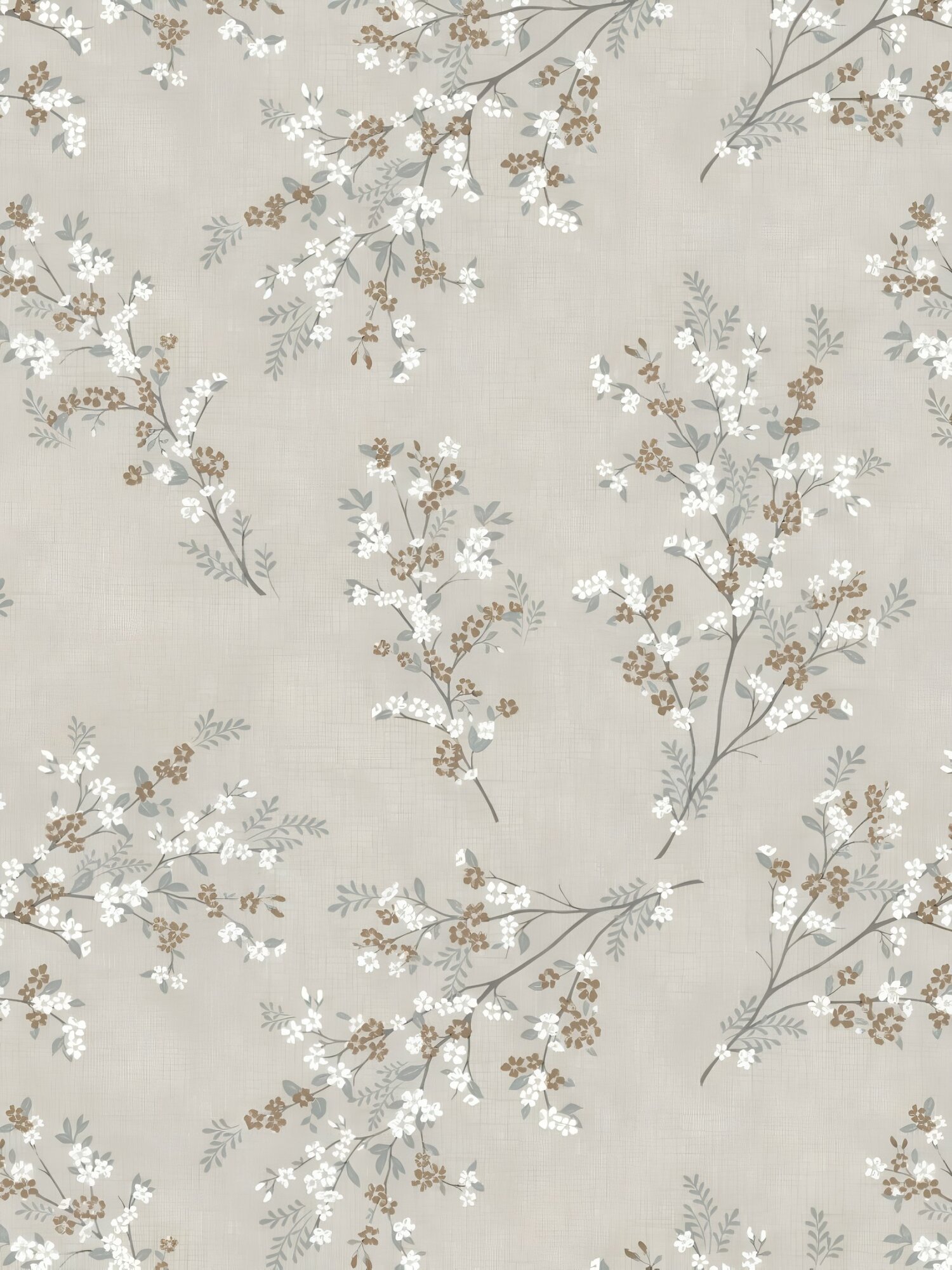 Клеенка Silvano 1.4х20 м, ПВХ на нетканой основе, серый цвет с дизайном цветы, рулон для стола, артикул RFM-1142D