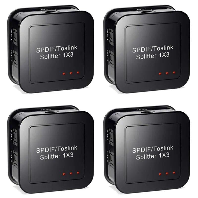 4x Цифровой Оптоволоконный Аудиоразветвитель, 1 В 3 Выхода, Для Blue-Ray DVD HDTV