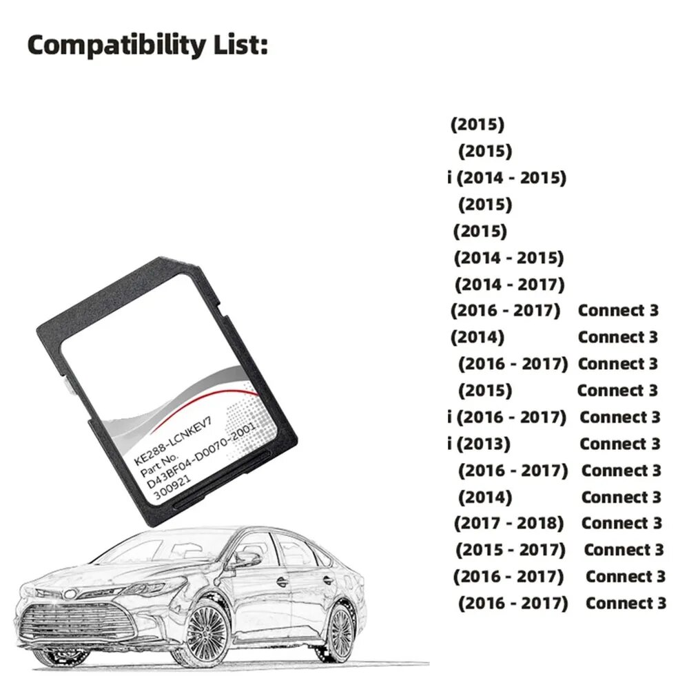 Обновление карты ЕС Connect 3 V7 SD для автомобиля Juke Note Leaf, Германия, Испания