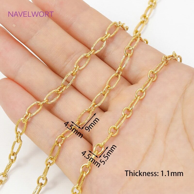 Цепочка для рукоделия Оптовая продажа 18-каратных позолоченных оптовых кабельных цепей, латунные катушки для принадлежностей для изготовления ювелирных изделий, аксессуары для браслетов и ожерелья своими руками