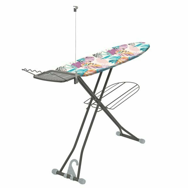Доска гладильная TODELIA Plastik Pro, 109х33 см, перфорированный пластик, полка для утюга, белья, крючок