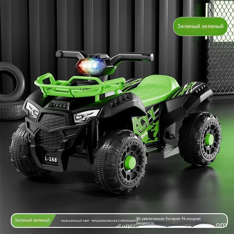 Детский электромотоцикл на 4 колесах с аккумулятором большая машинка-каталка для мальчиков и девочек (подходит детям 2-5 лет, выдерживает до 50 кг
