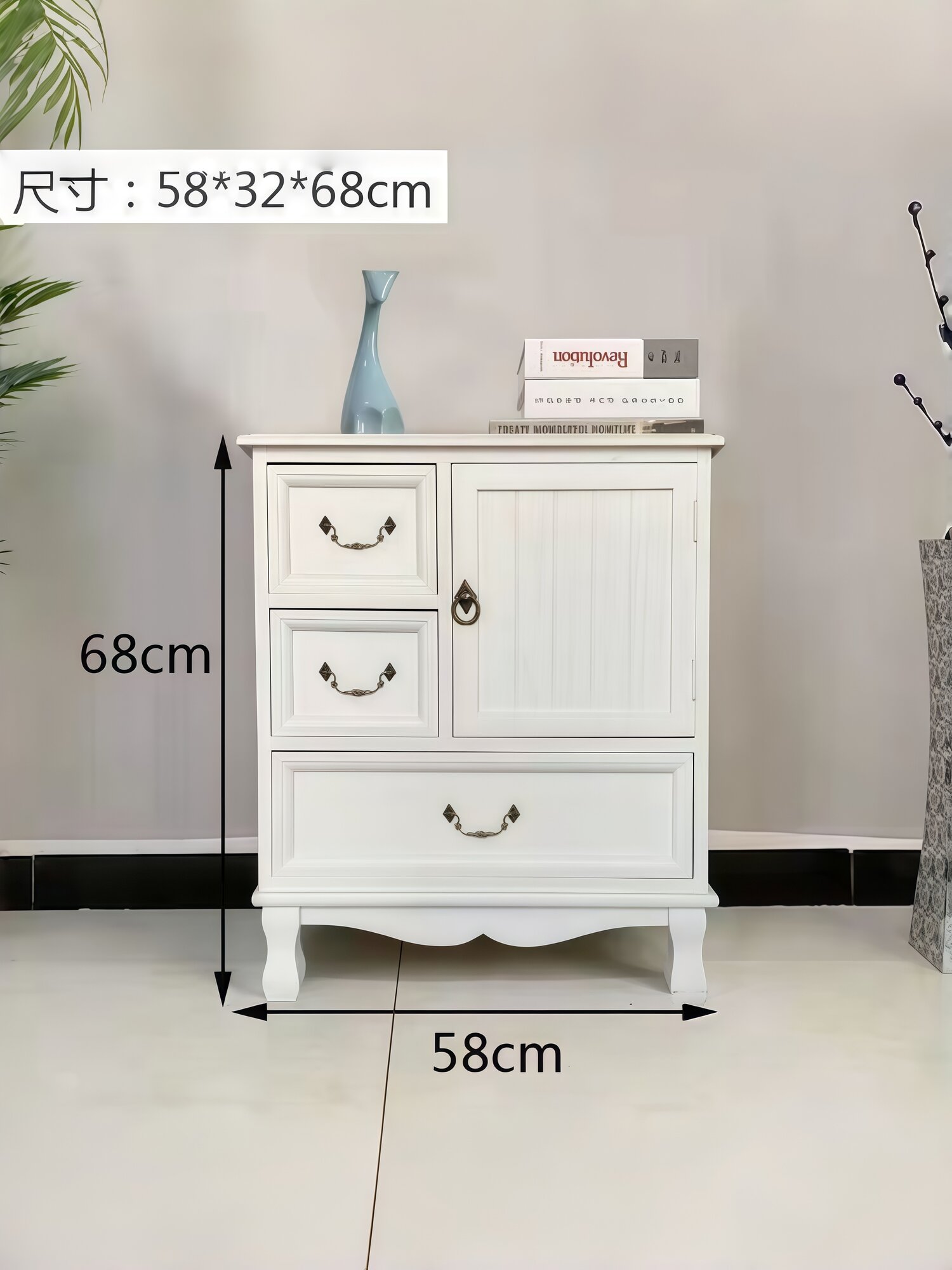 Комод, ретро, для дачи/дома, массив дерева/фанера, 58 x 32 x 67 см