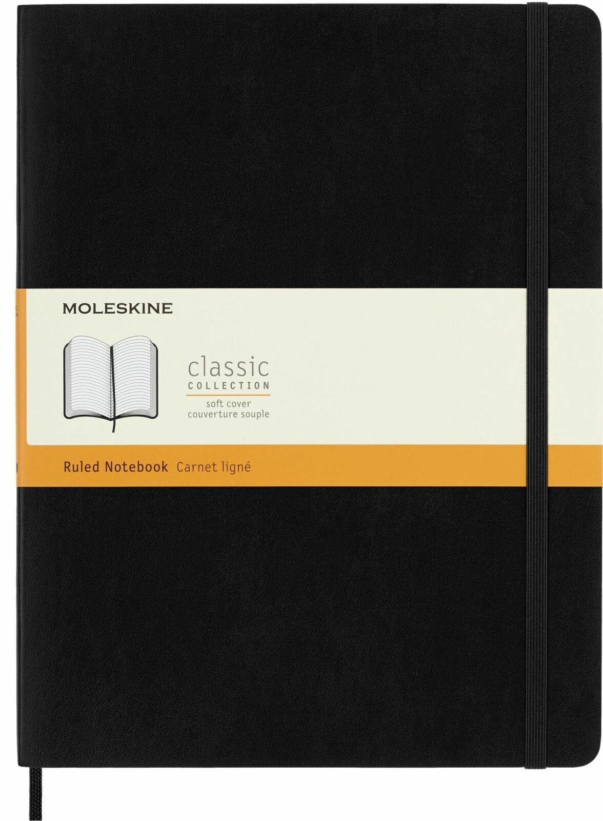 Блокнот Moleskine Classic soft хLarge 190х250 мм, 192 стр, линейка мягкая обложка черный (QP621)