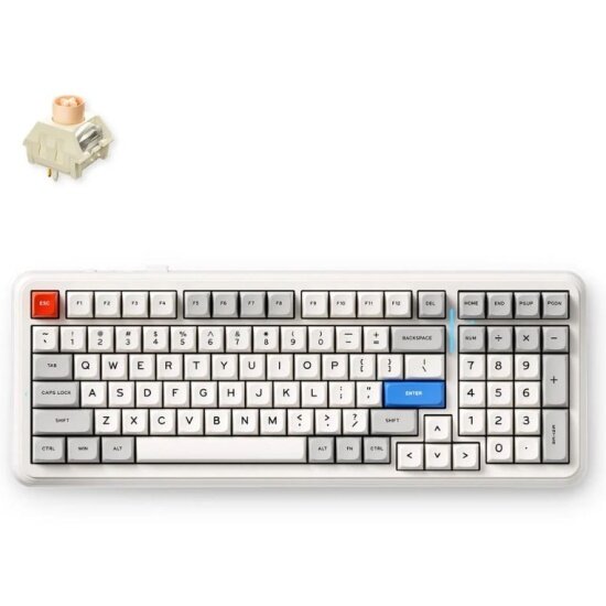 Клавиатура Mchose K99V2 беспроводная, Retro White, переключатели Icy Creamsicle Switch