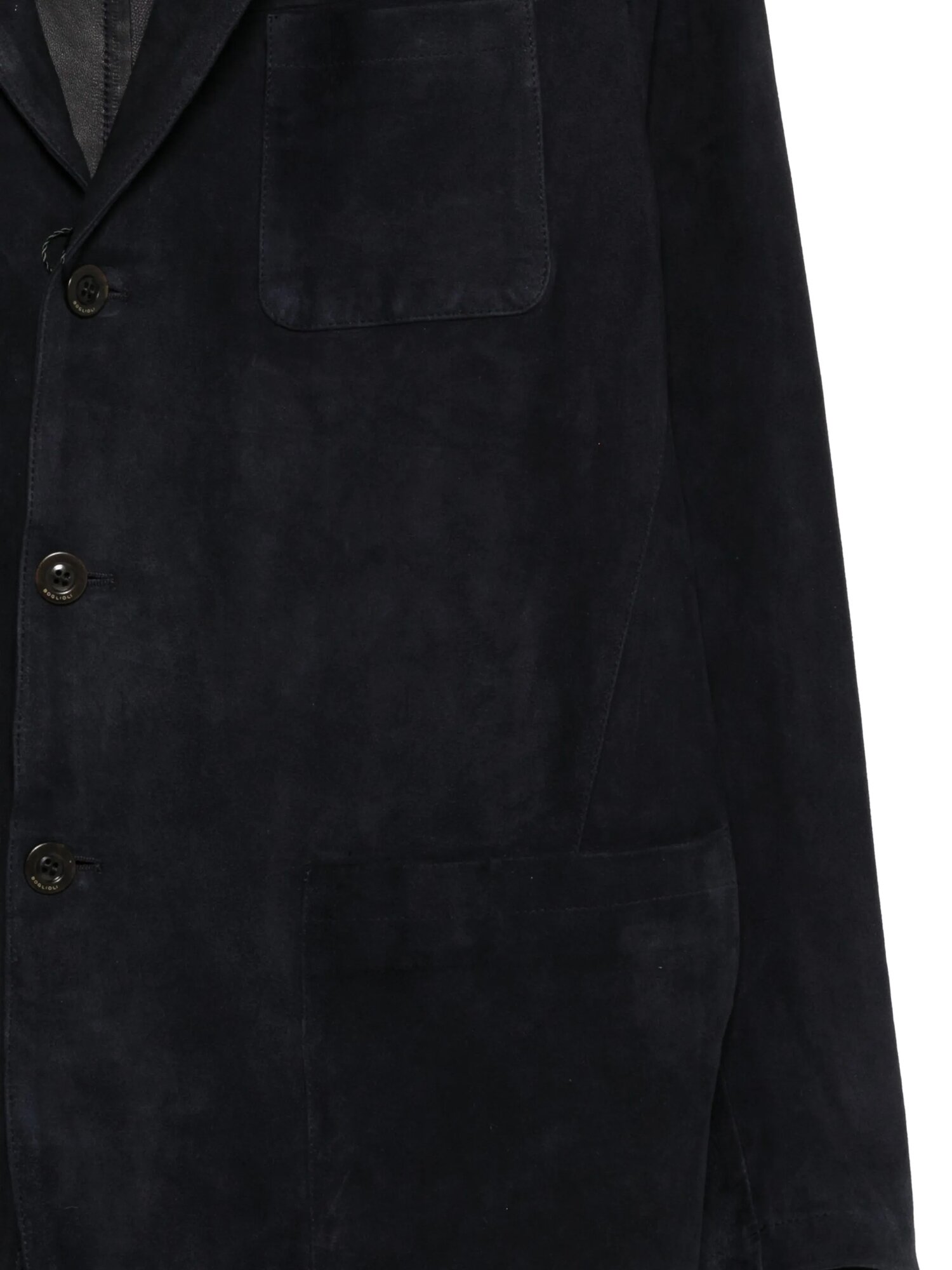 Куртка Boglioli Patch-pocket leather jacket, размер L, blue — фото 1