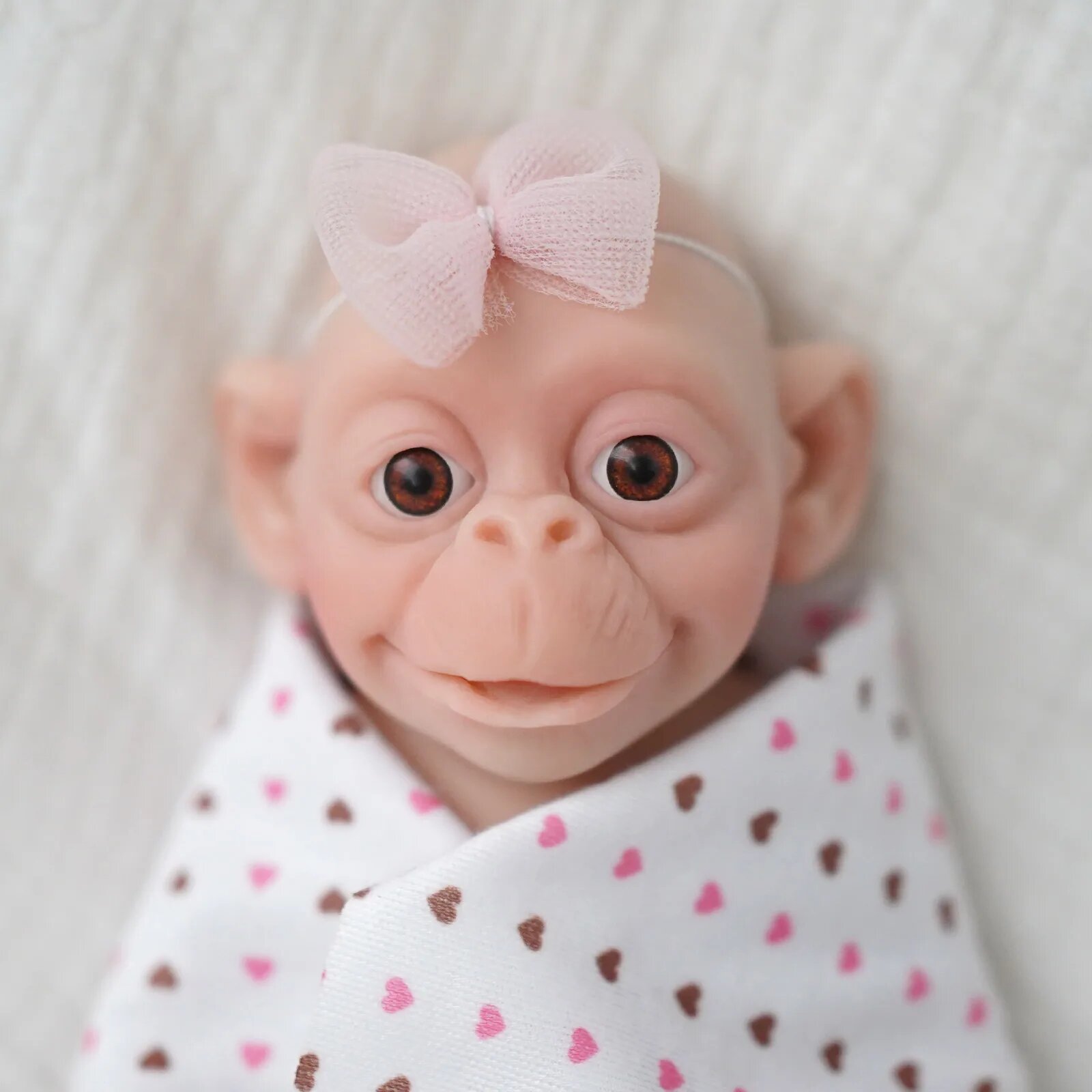 Силиконовая кукла-обезьяна 7" Micro Preemie