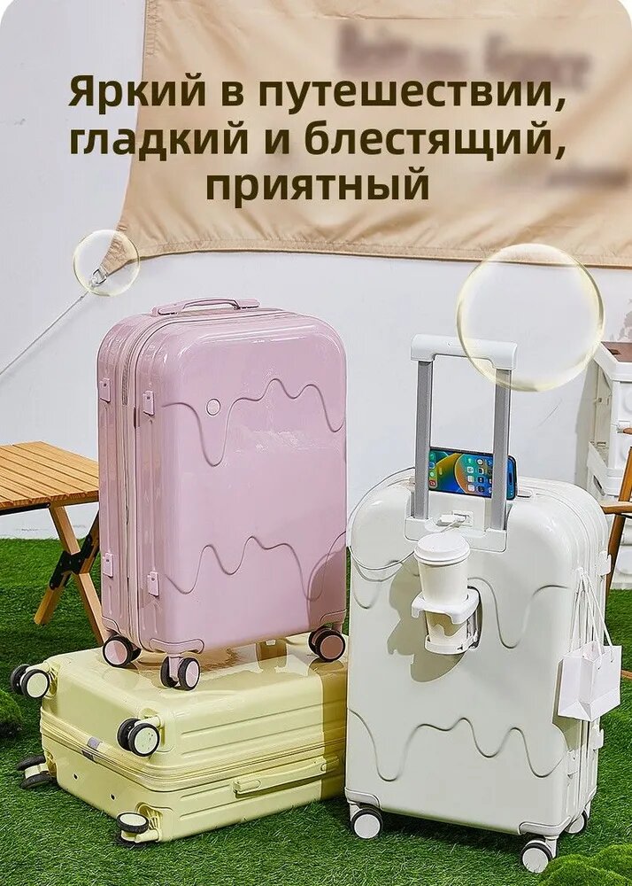 Чемодан , розовый — фото 1