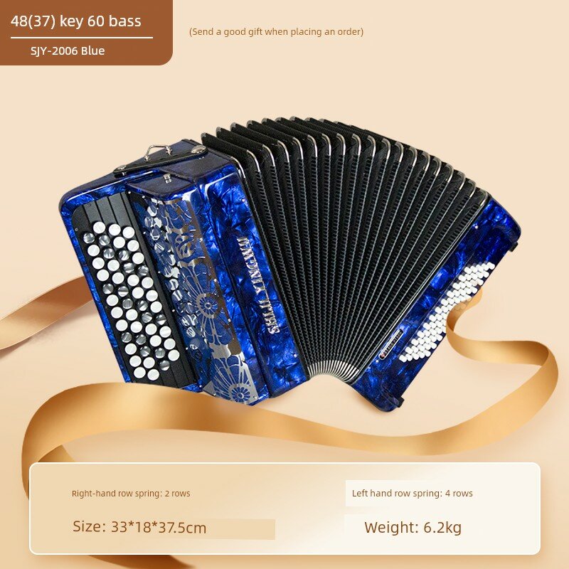 60-басовый баян-аккордеон с синей краской SJY-2006 для начинающих