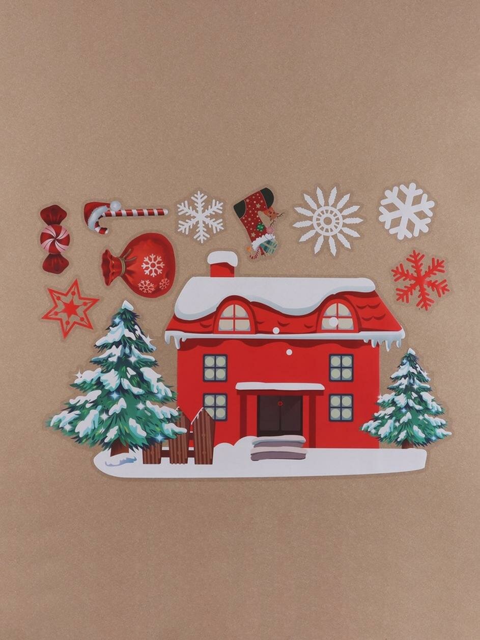 Наклейки на окна ArtFox "Merry Christmas", ПВХ, 35x50 см, 2 шт.