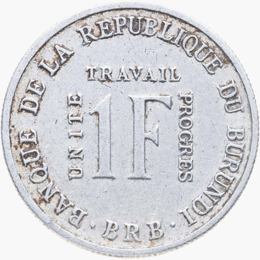 Бурунди 1 франк franc 1970, Алюминий, в сохранности VF-XF